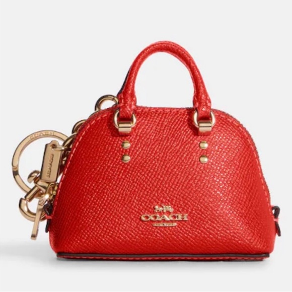 Coach | Bags | Coach Mini Katy Satchel Bag Charm Miami Red Crossgrain ...